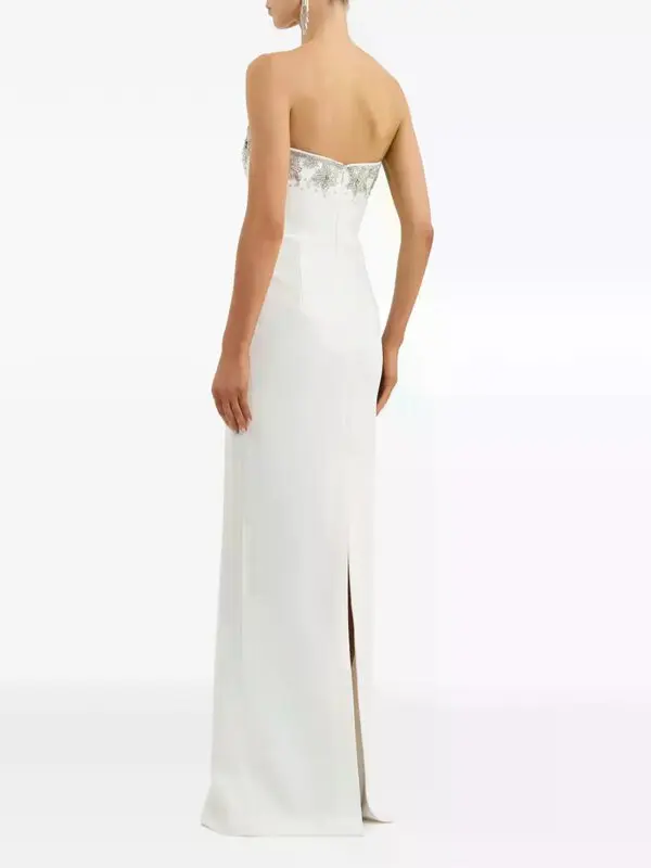 Rebecca Vallance Melva Strapless Beaded Maxi Dress - White