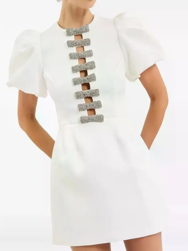 Rebecca Vallance Blaise Puff-sleeves Mini Dress - Neutrals