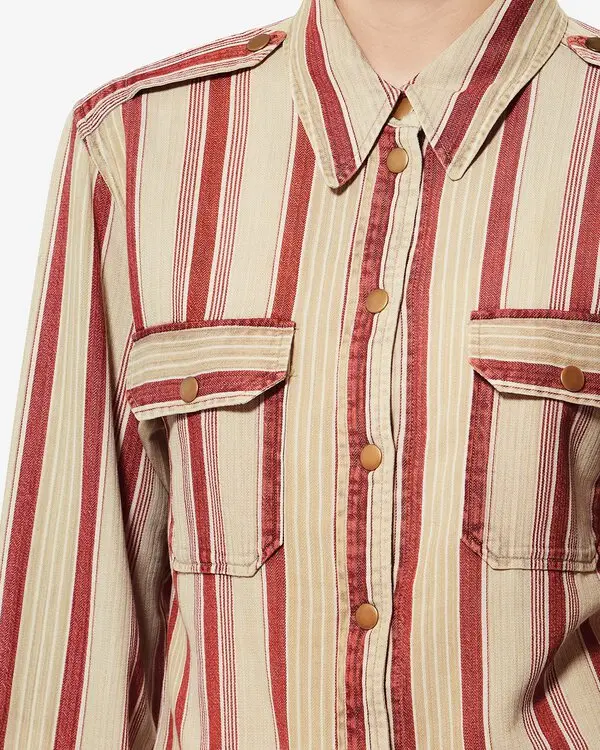 MARANT ETOILE Gelva Shirt - Beige/red