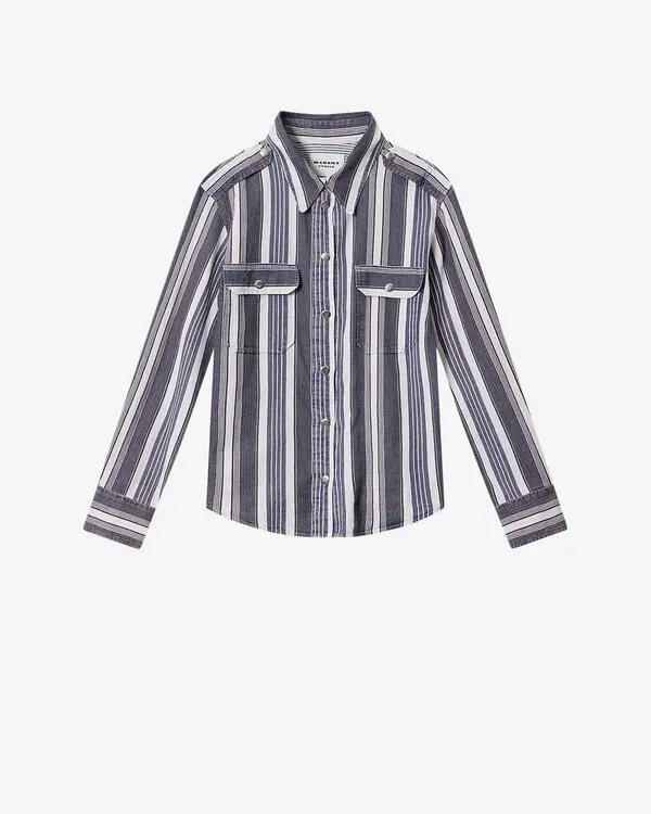 MARANT ETOILE Gelva Shirt - Ecru/blue