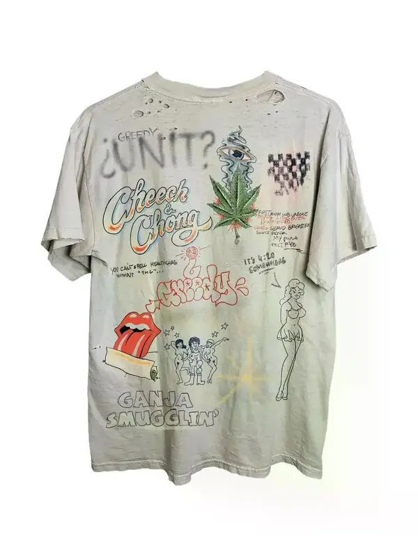 GREEDY UNIT Distressed Short-sleeve T-shirt