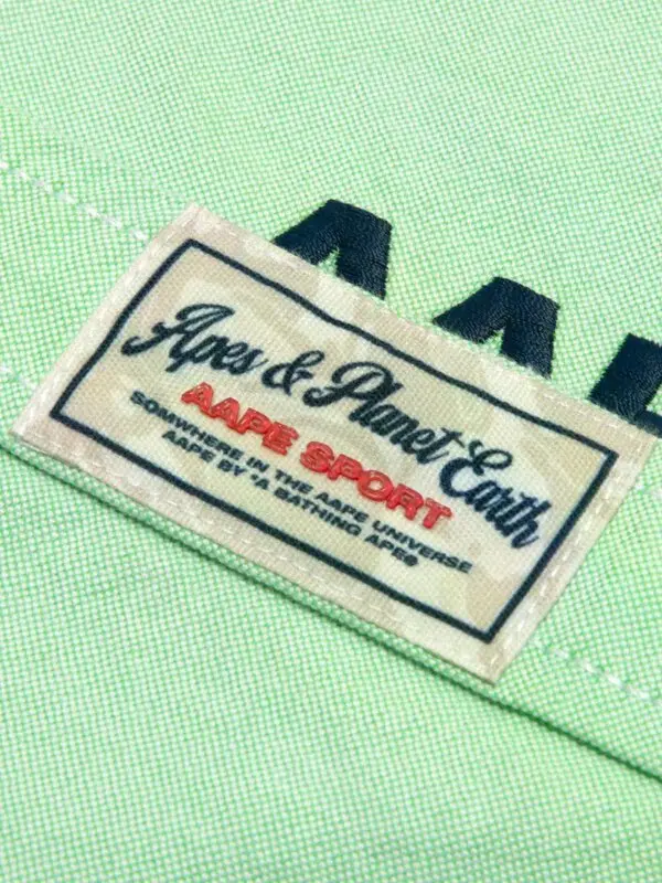 AAPE BY *A BATHING APE Logo-patch Short-sleeve Shirt - Green