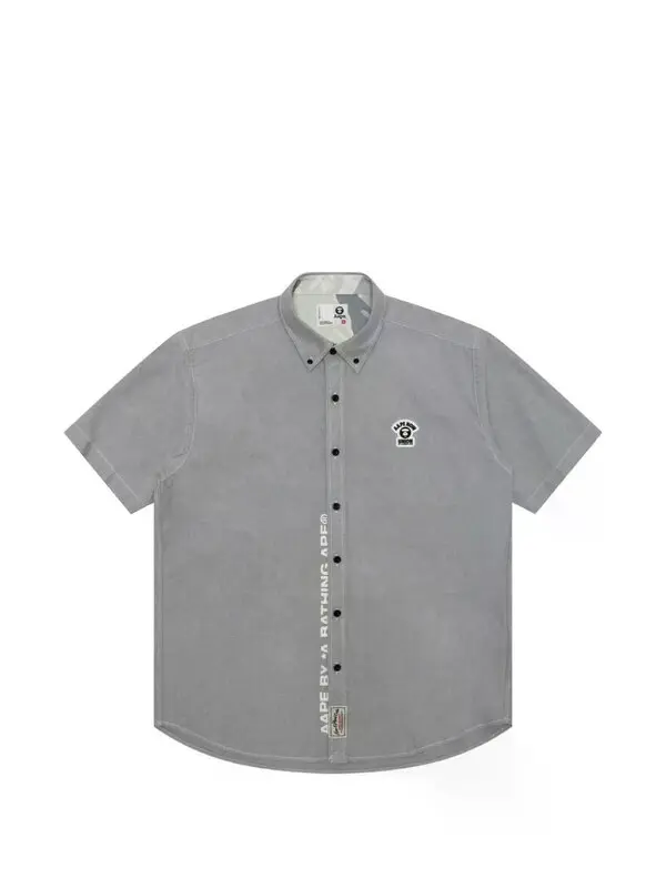 AAPE BY *A BATHING APE Logo-patch Short-sleeve Shirt - Grey