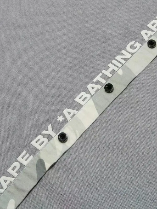 AAPE BY *A BATHING APE Logo-patch Short-sleeve Shirt - Grey