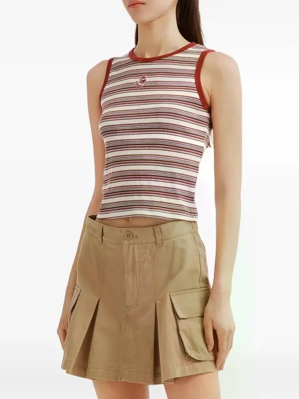 FINGERCROXX Striped Ribbed Tank Top - Neutrals