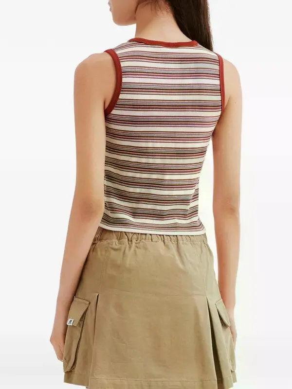 FINGERCROXX Striped Ribbed Tank Top - Neutrals