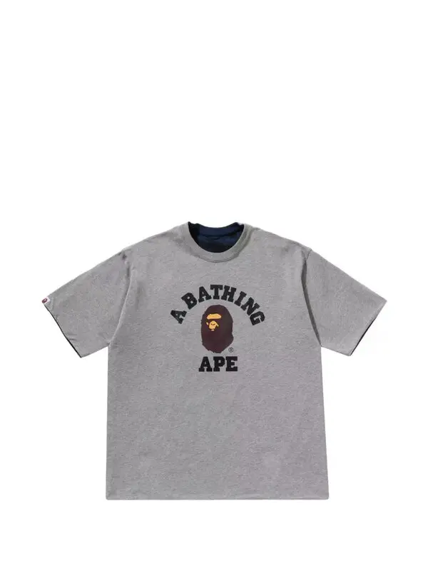 A BATHING APE Logo-print Camouflage T-shirt - Grey