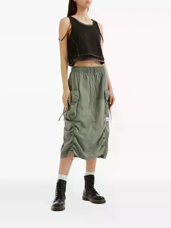 MUSIUM DIV. Layered Logo Print Cropped Top - Black