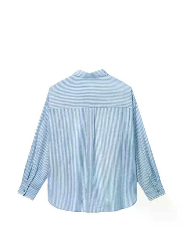 B+AB Striped Pattern Shirt - Blue