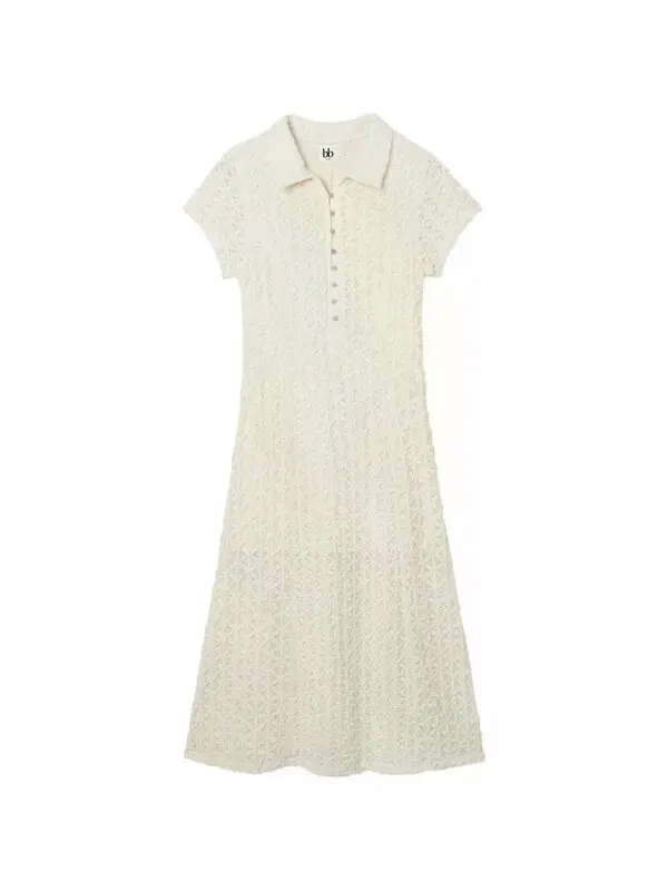 B+AB Textured Button-front Midi Dress