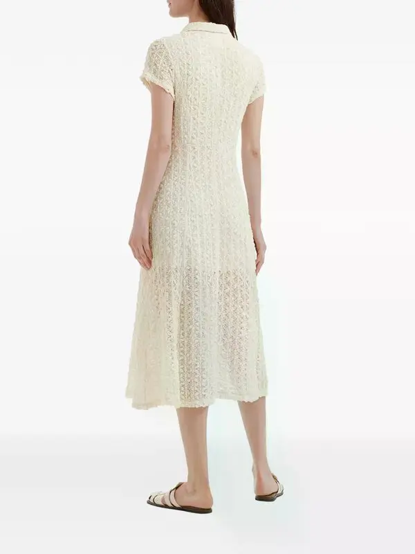 B+AB Textured Button-front Midi Dress