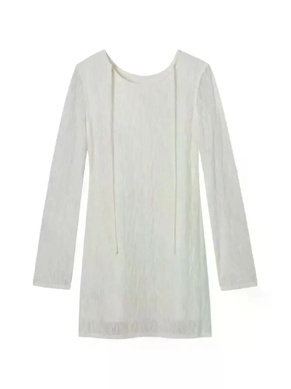B+AB Lace-textured Long-sleeve Mini Dress