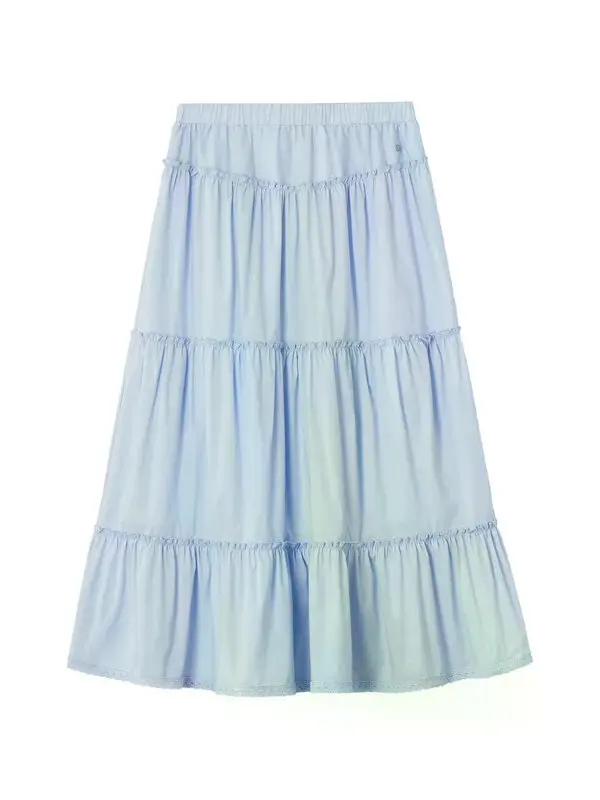 B+AB Tiered Ruffled Midi Skirt