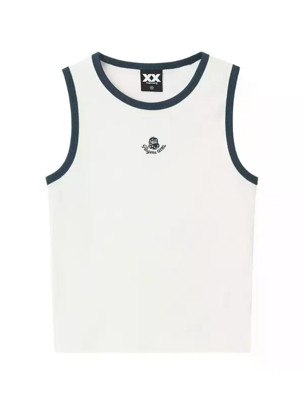 FINGERCROXX Ribbed Logo-embroidered Top - Neutrals
