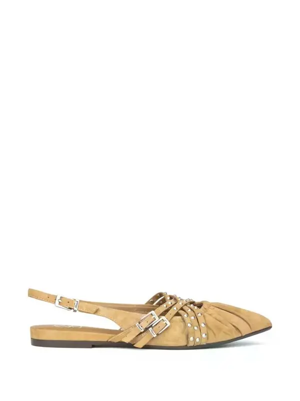 Ash Studded Buckle Sandals - Neutrals