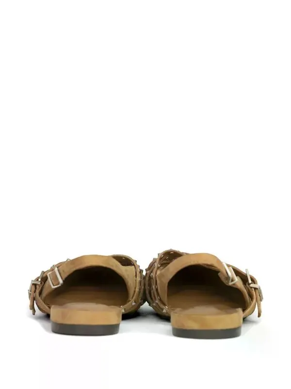 Ash Studded Buckle Sandals - Neutrals