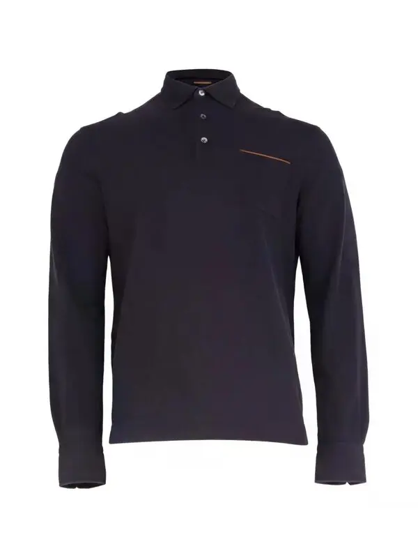 Ermenegildo Zegna Long-sleeve Polo Shirt - Blue