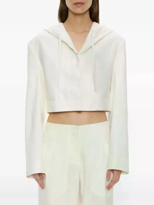 Christopher Esber Hooded Cropped Jacket - White