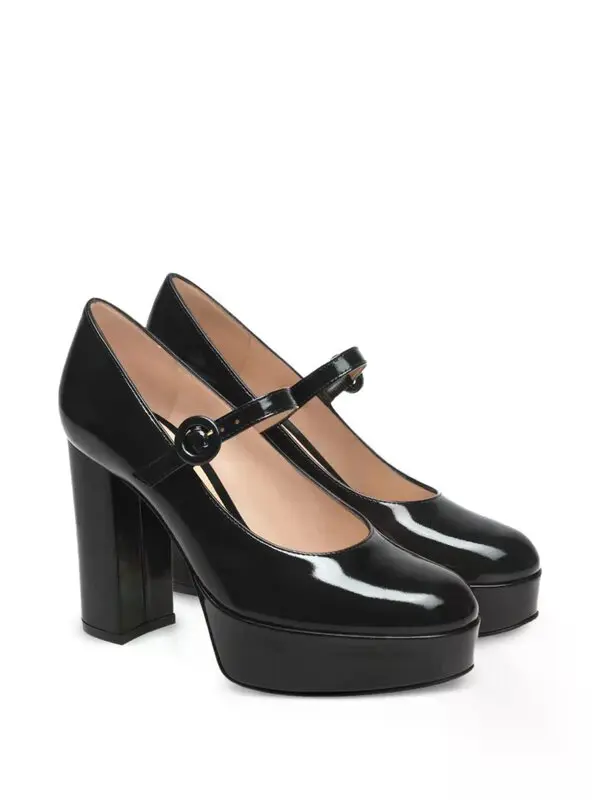 GIANVITO ROSSI Buckle-strap Platform Pumps - Black
