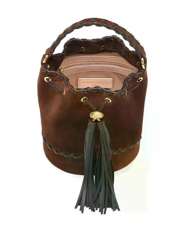 GIANVITO ROSSI Sienna Zaira Braided Bucket Bag