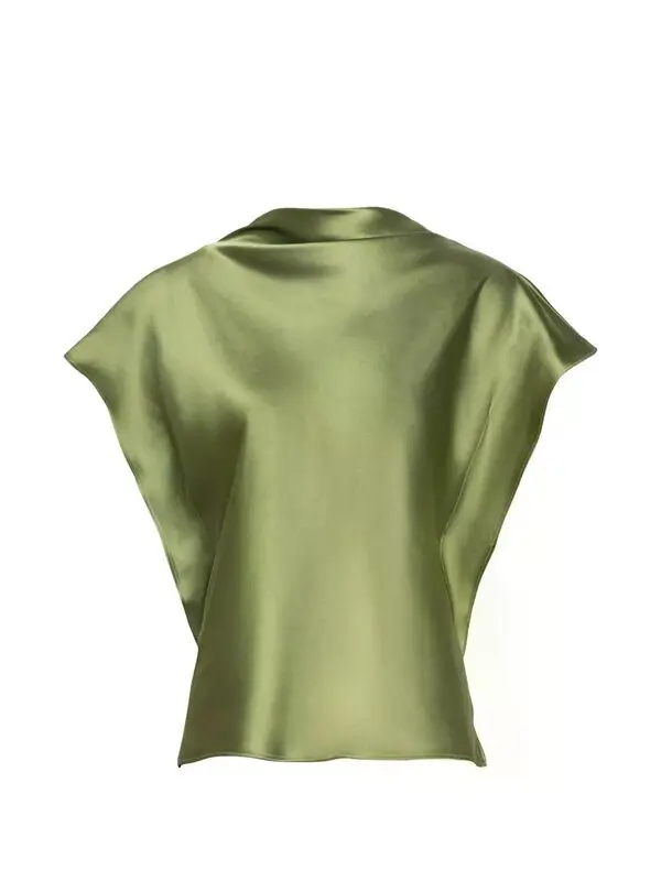 Tanya Taylor Adrien Cowl-neck Top - Green