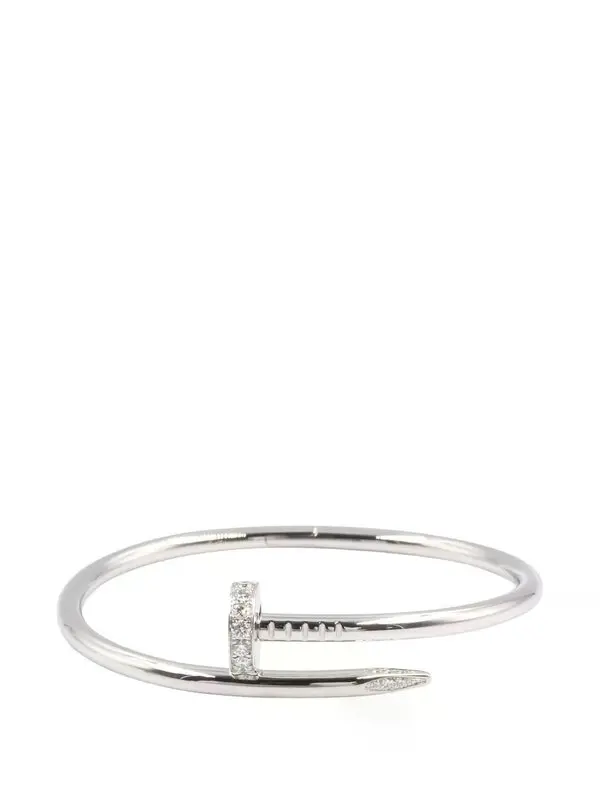 CARTIER 2010s Juste Un Clou Diamond Bracelet - Silver