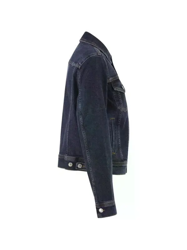 7 For All Mankind Contrast-stitch Denim Trucker Jacket - Blue