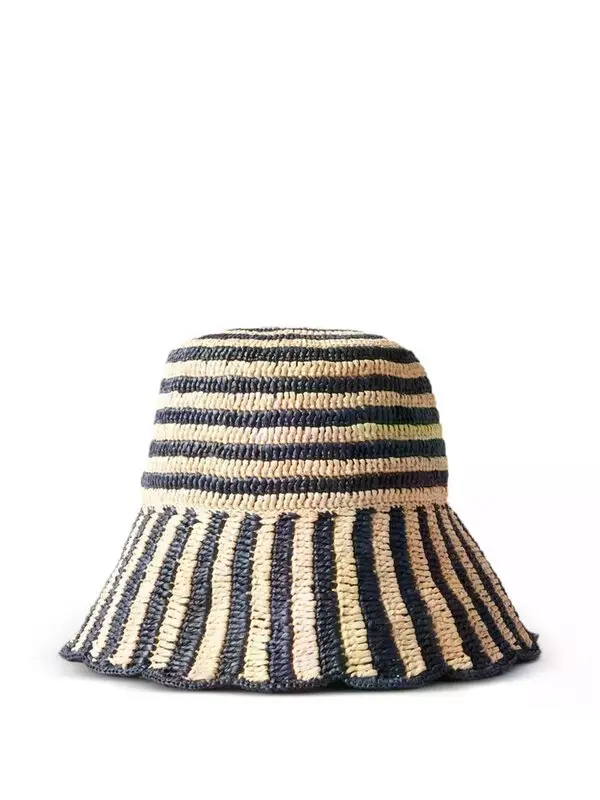 Claudie Pierlot Striped Raffia Hat - Blue