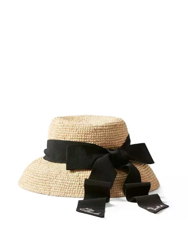 Claudie Pierlot Wide Brim Hat With Bow Detail - Neutrals