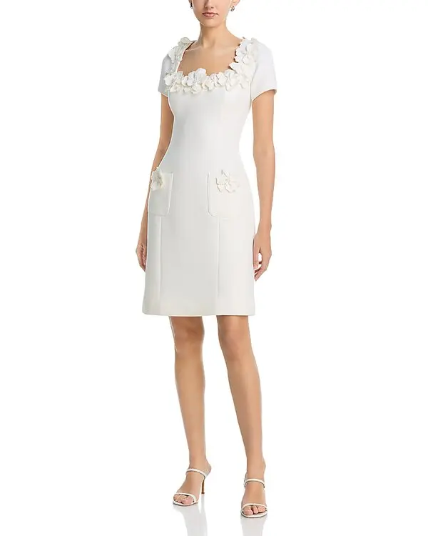 Rickie Freeman For Teri Jon Crepe 3d Flower Dress