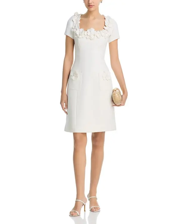 Rickie Freeman For Teri Jon Crepe 3d Flower Dress