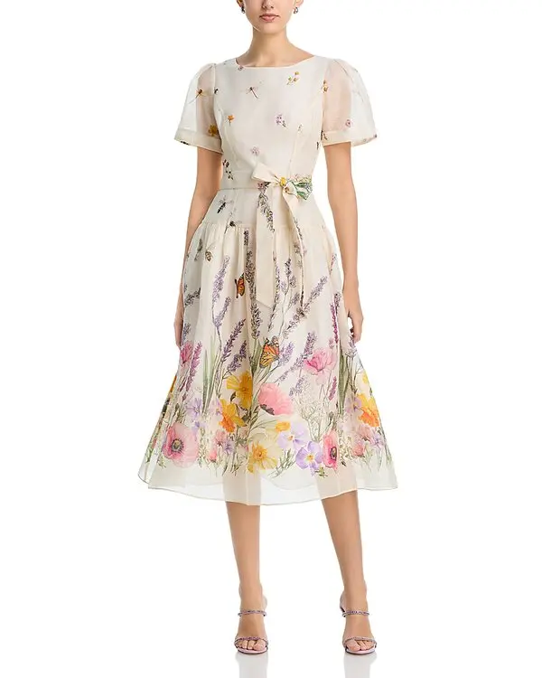 Rickie Freeman For Teri Jon Drop Waist Dress - Ivory Multi