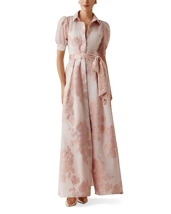 Rickie Freeman For Teri Jon Metallic Jacquard Gown