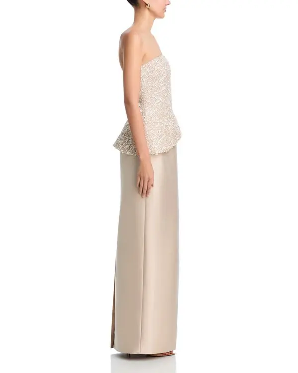 Rickie Freeman For Teri Jon Beaded Peplum Gown