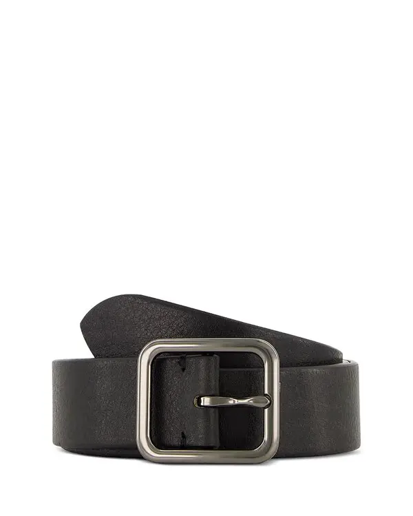 Vince Distressed Leather Belt - Black