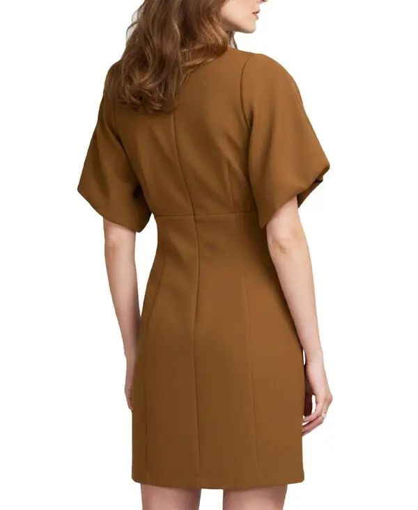 ELLE COLLECTION Balloon Sleeve Dress - Gold