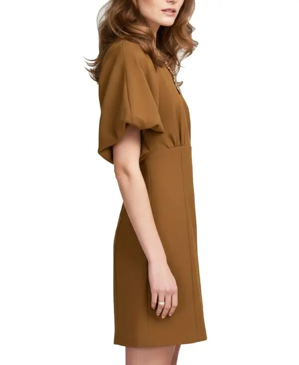 ELLE COLLECTION Balloon Sleeve Dress - Gold