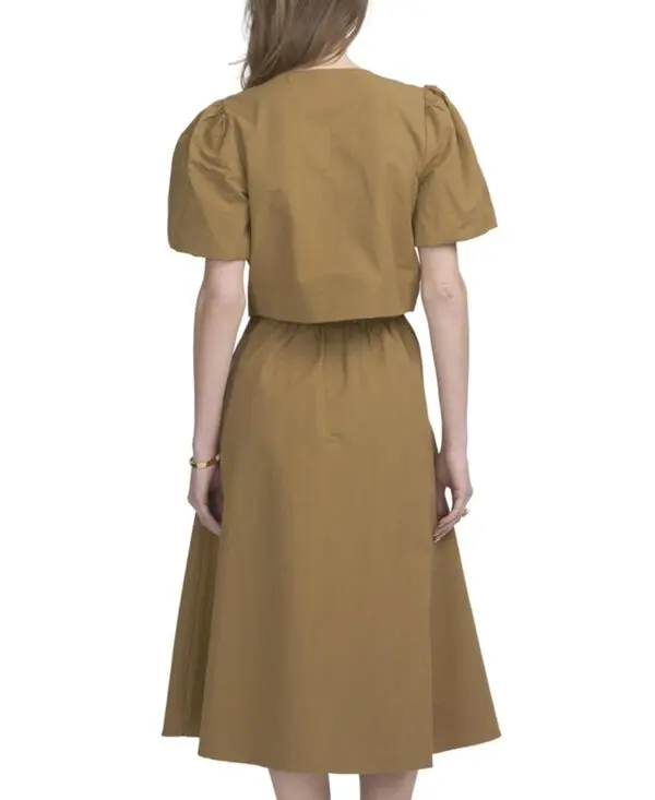 ELLE COLLECTION Shirred Sleeve Top - Gold