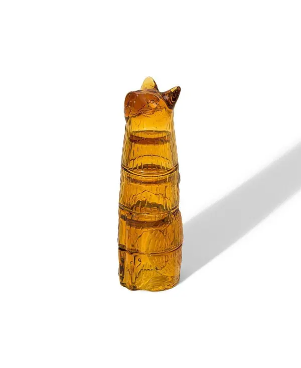UNCOMMON GOODS Amber Cat Stacking Glass Set, Set Of 4 - Orange