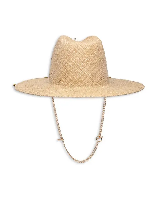 Ruslan Baginskiy Chain Strap Fedora - Natural Straw