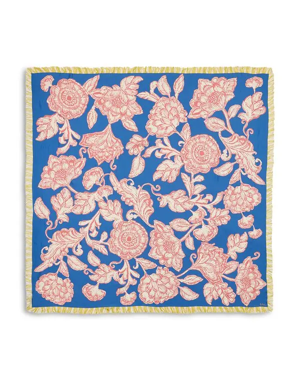Echo Block Floral Oversized Silk Scarf