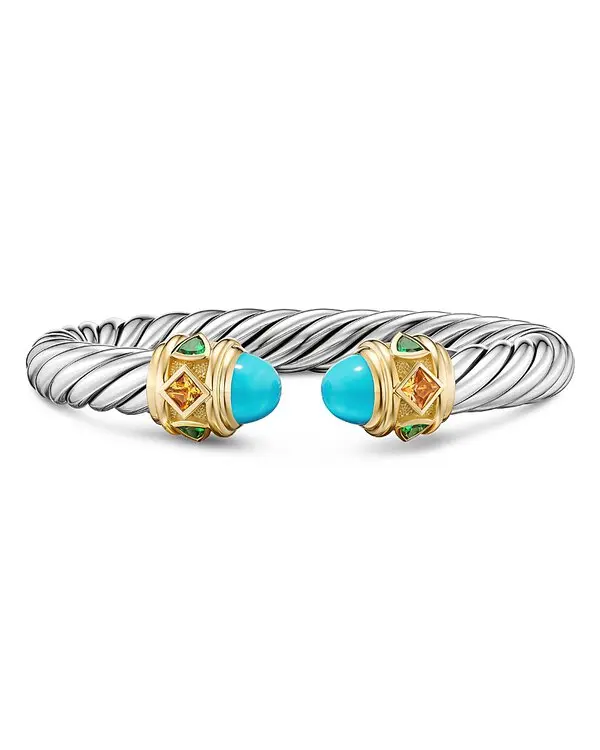 David Yurman Renaissance Cable Flex Bracelet - Silver/turquoise