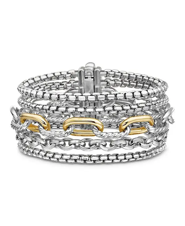 David Yurman Multi Row Chain Bracelet - Gold/silver
