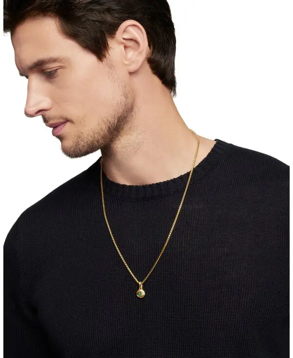 David Yurman 18k Gold Evil Eye Amulet Pendant - Emerald
