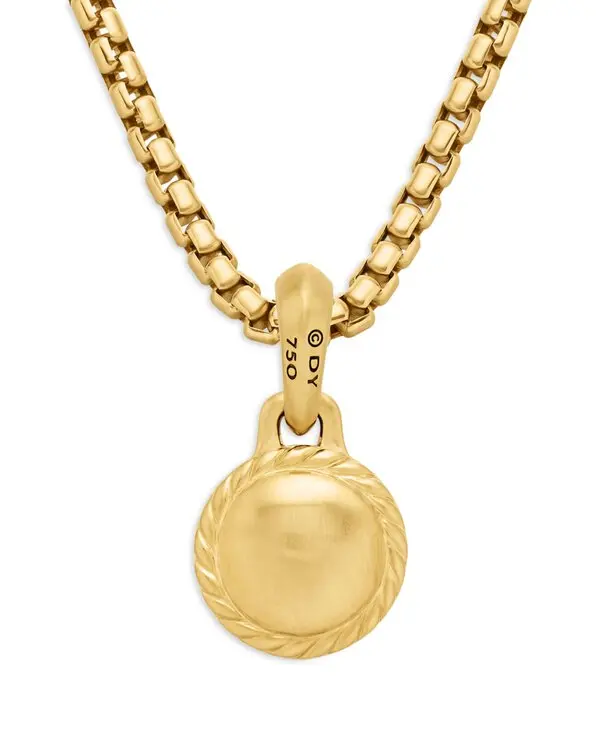 David Yurman 18k Gold Evil Eye Amulet Pendant - Emerald
