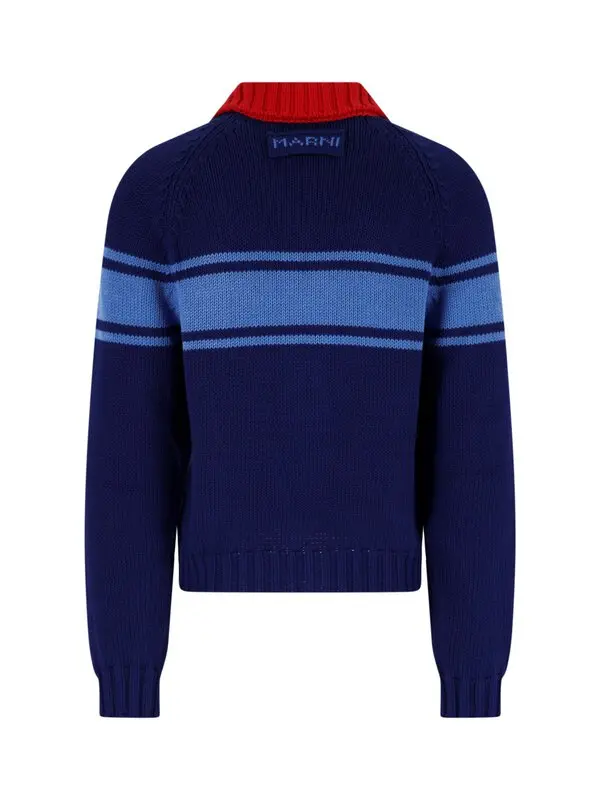 DUNST Crewneck Cardigan - Blue