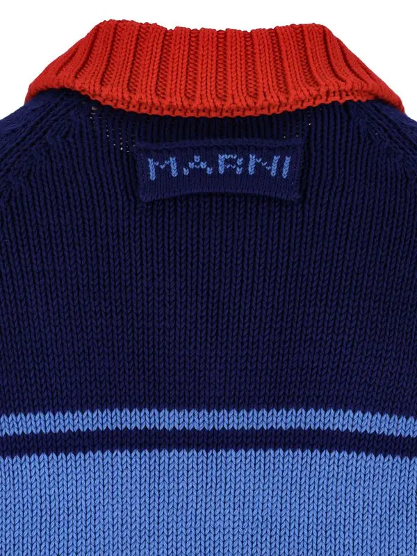 DUNST Crewneck Cardigan - Blue