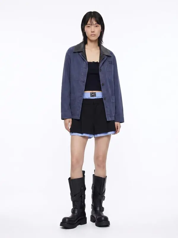 Miu Miu Single-breasted Gabardine Jacket - Gray
