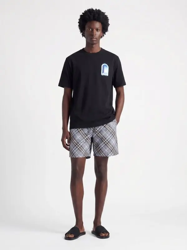 Burberry Check Swim Shorts - Blue