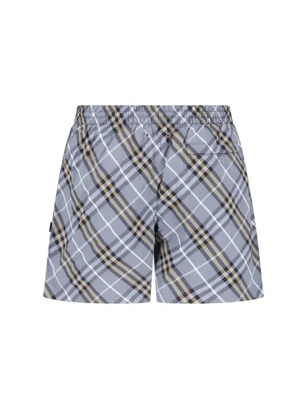 Burberry Check Swim Shorts - Blue